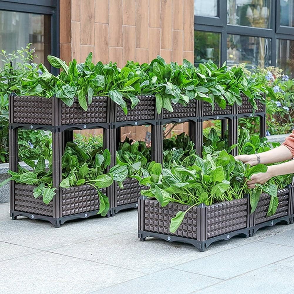 Raised Planter Grow Box Rectangular Flowerpot Elevated Garden Bed with ...