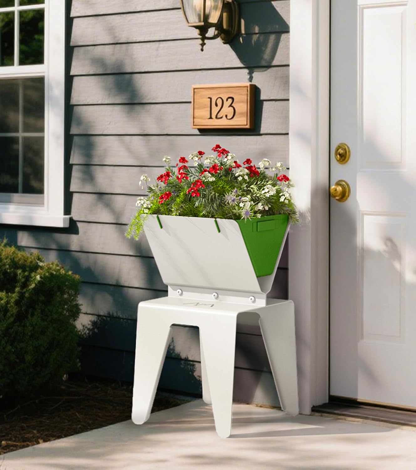 Raised Planter Outdoor with Stand, Metal Planters for Outdoor Plants ...