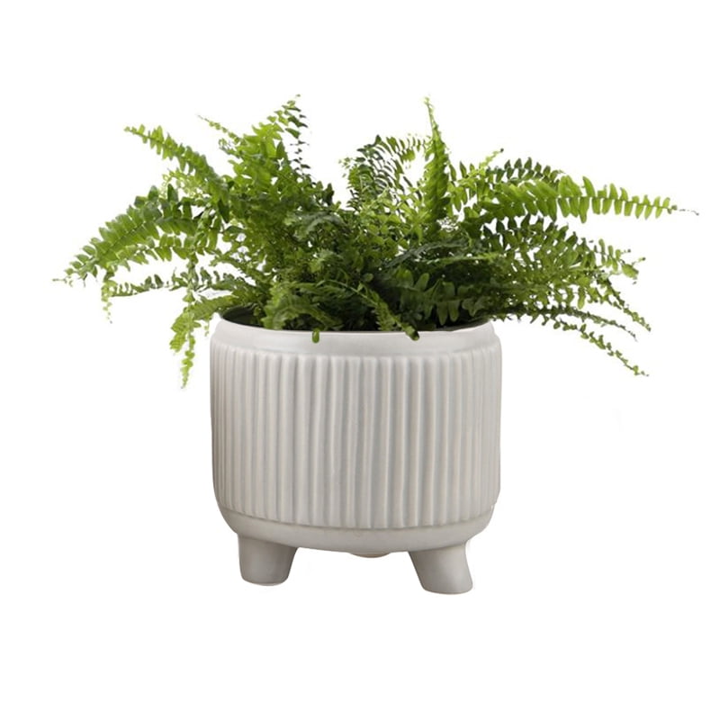 Raised Planter Pot with Stand and Drainage Hole, Ceramic Gardening ...