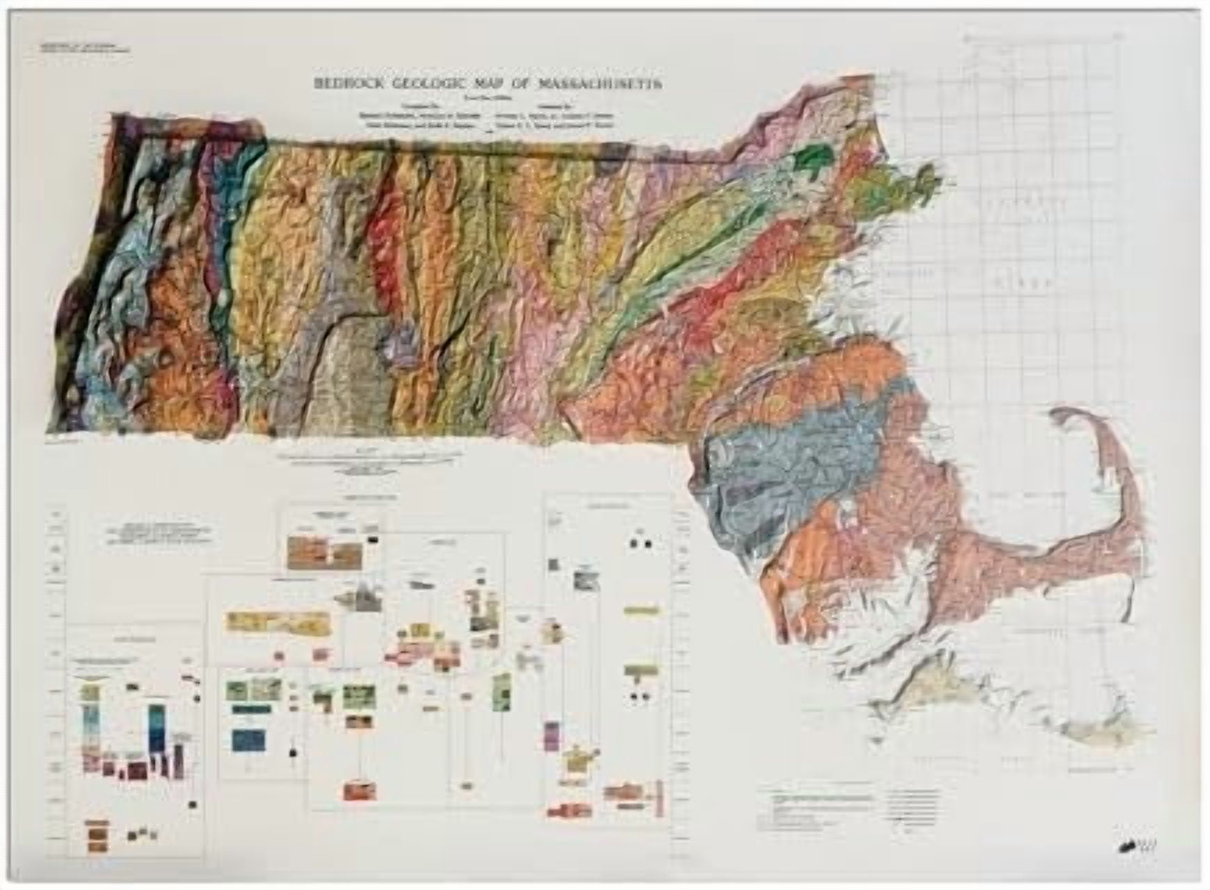 Raised Relief Map of Massachusetts - True 3D Topographic Wall Map with ...