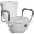 Raised Toilet Seat - 5 Inch Elevated Riser with Adjustable Padded Arms ...