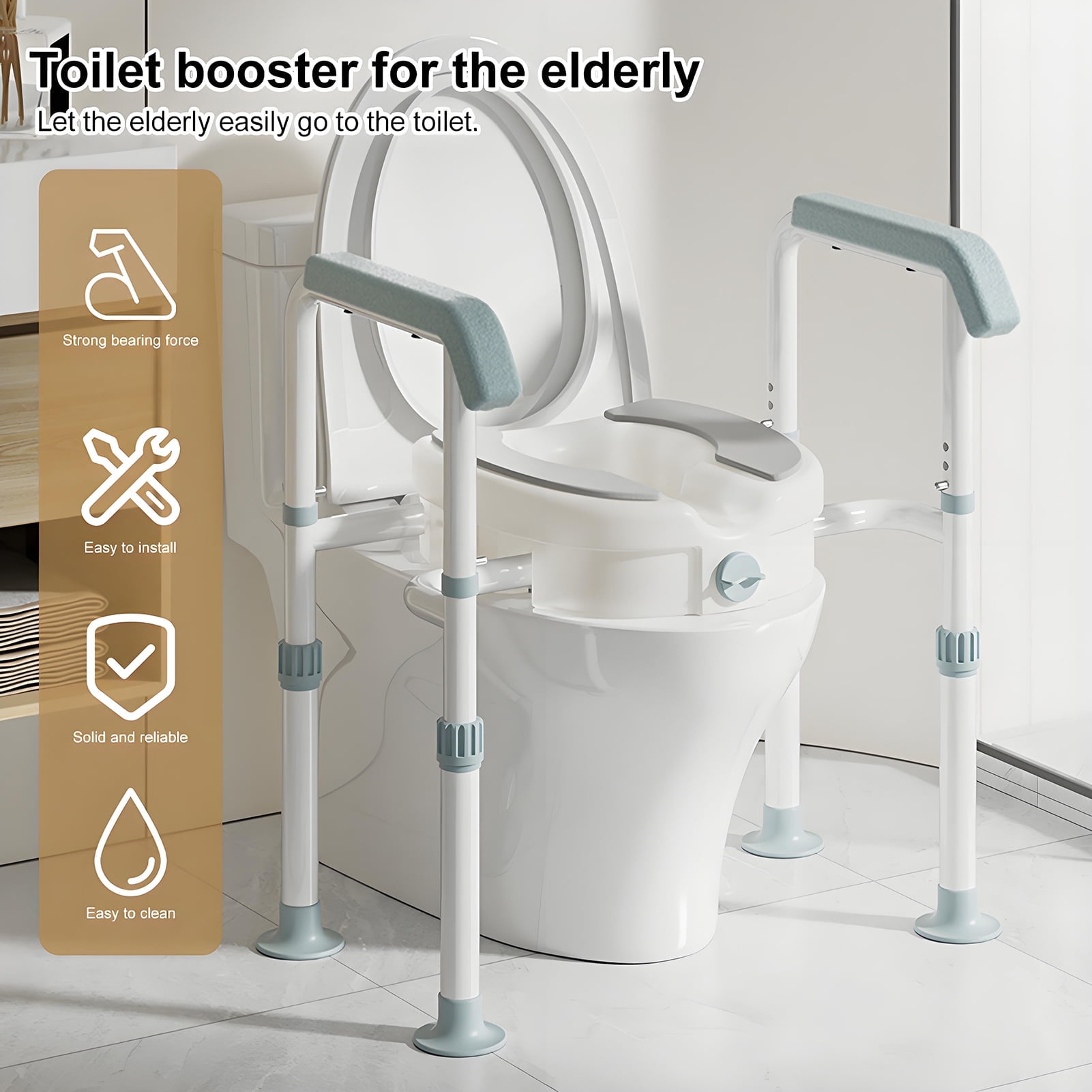 Seipola Raised Toilet Seat for Elderly, Toilet Seat Risers for Seniors ...