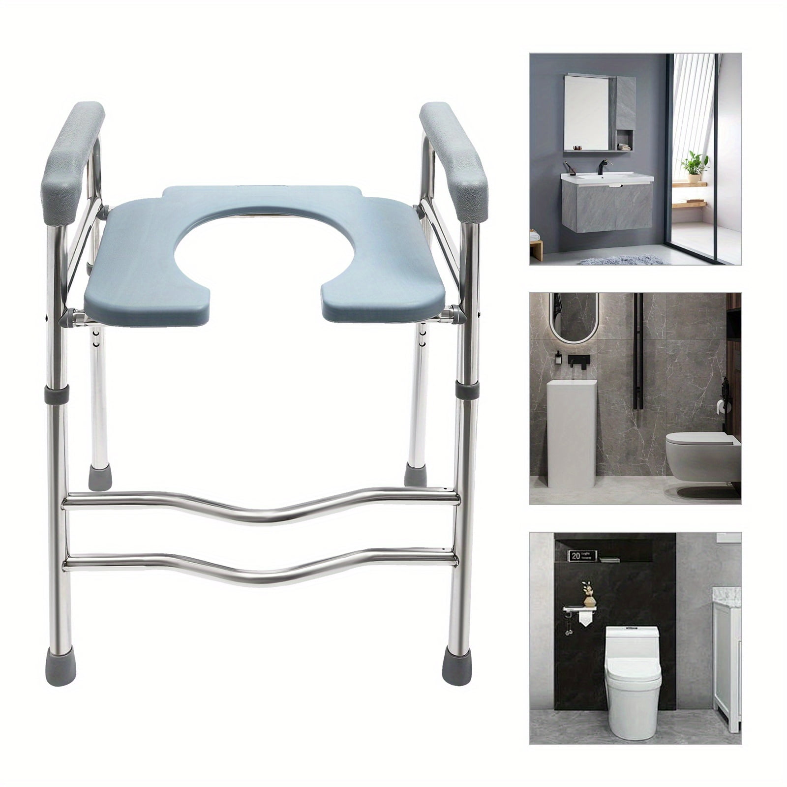 Raised Toilet Seat with Handles, 275lbs Toilet Seat Risers for Seniors ...