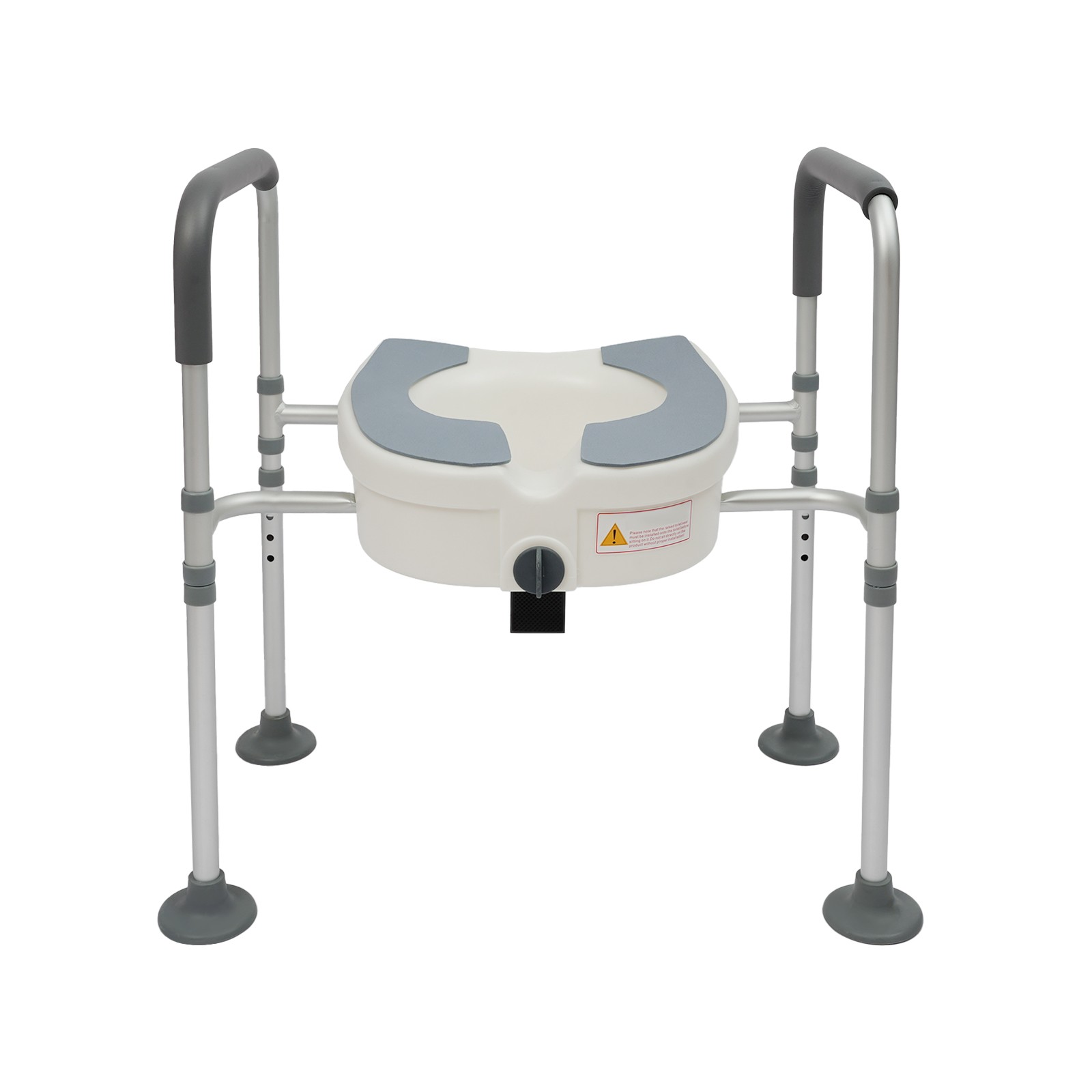 Raised Toilet Seat with Handles, 4-Legged Toilet Safety Rail ...