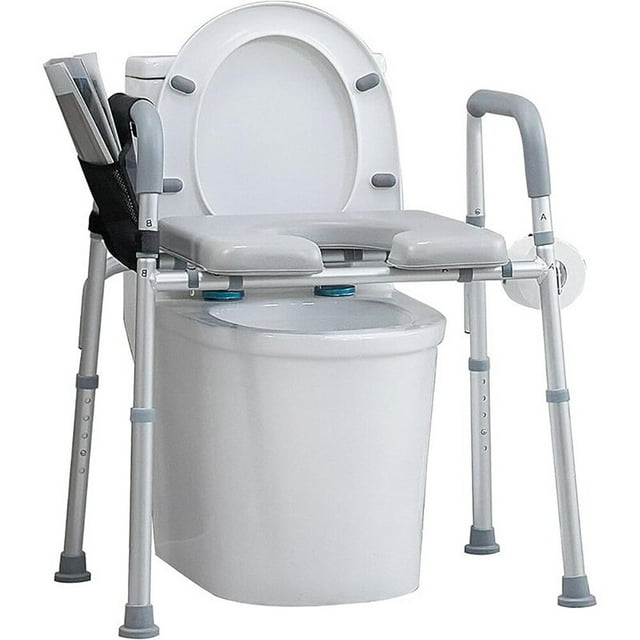 Raised Toilet Seat with Handles, 4-in-1 Elevated Toilet Seat Riser ...