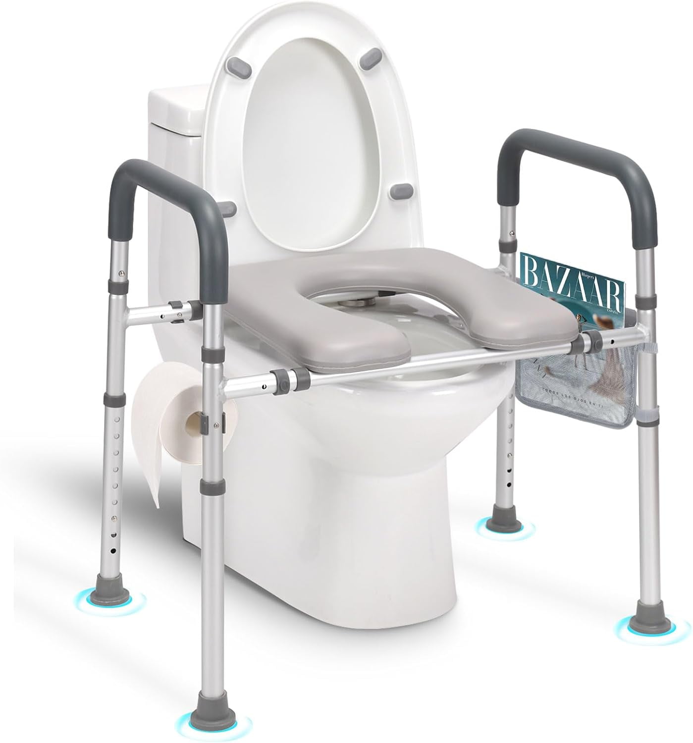 Raised Toilet Seat with Handles, 400lb Handicap Toilet Seat with ...