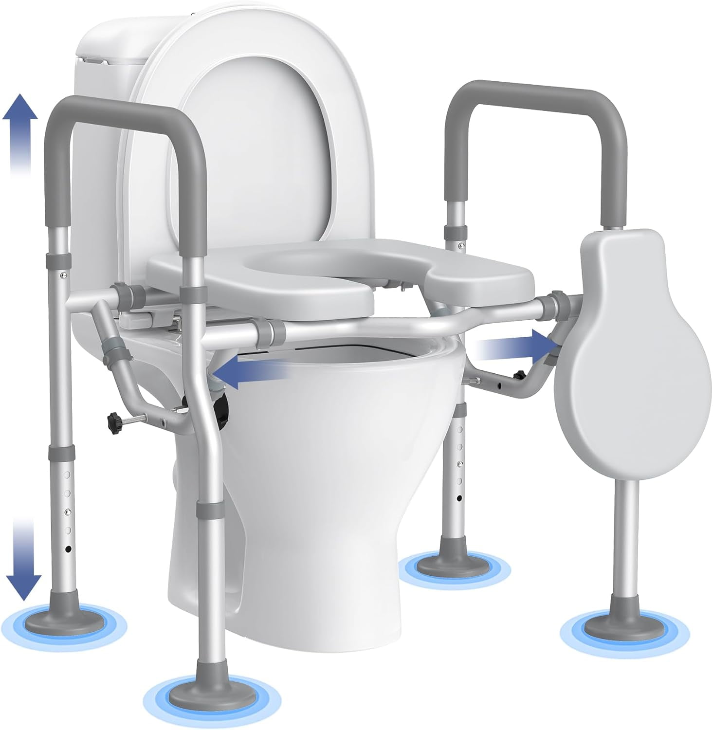 Raised Toilet Seat with Handles for 400lbs, FSA HSA Eligible Toilet ...