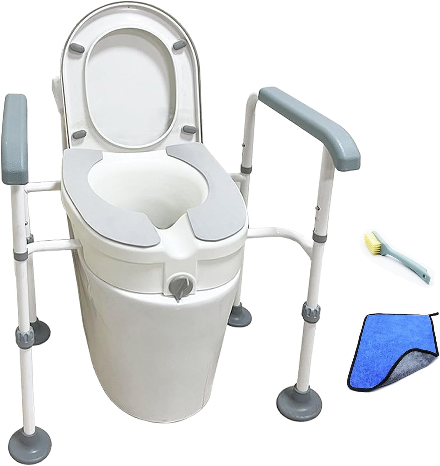 Raised Toilet Seat with Handles up to 450lbs, Elevated Toilet Seat ...