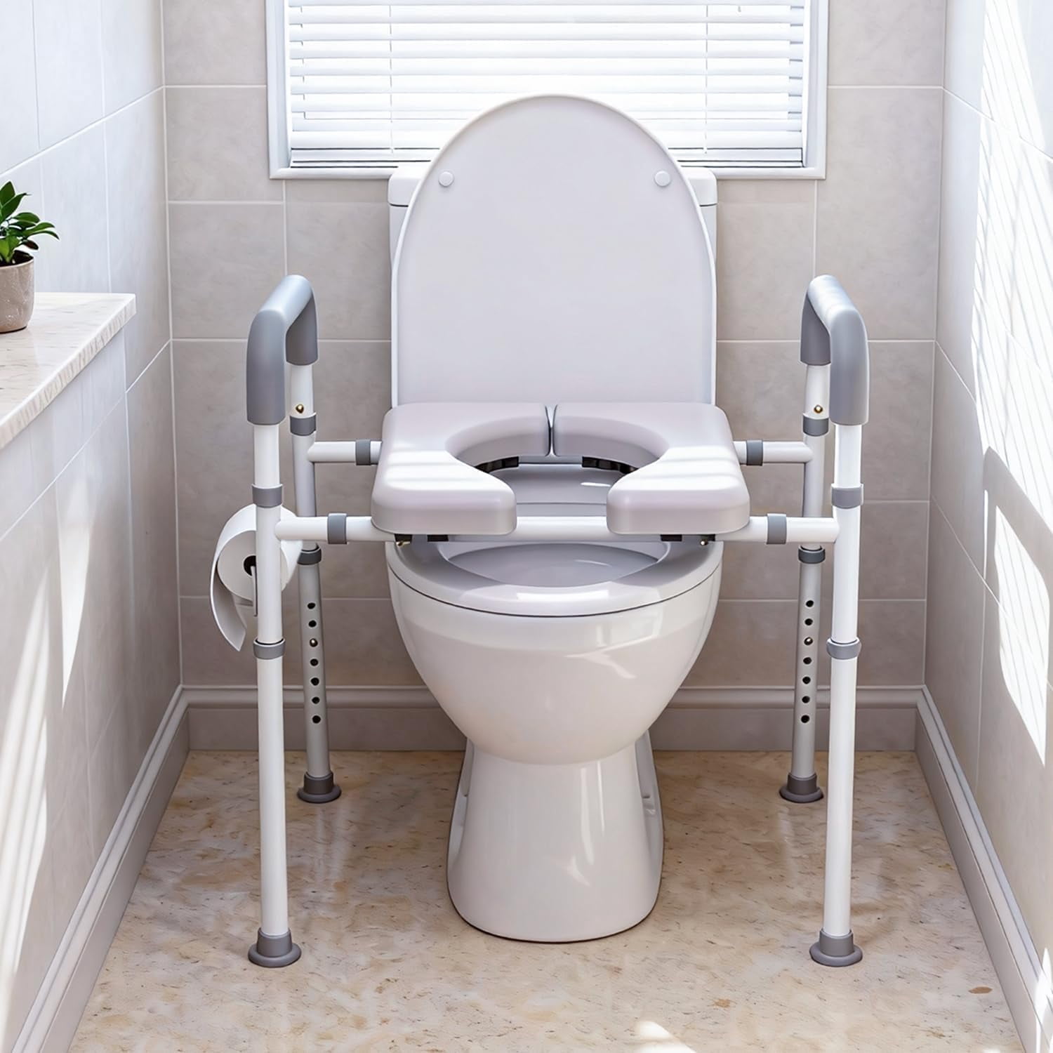 Raised Toilet Seat with Handles,500lbs Heavy Duty Toilet Seat Riser ...