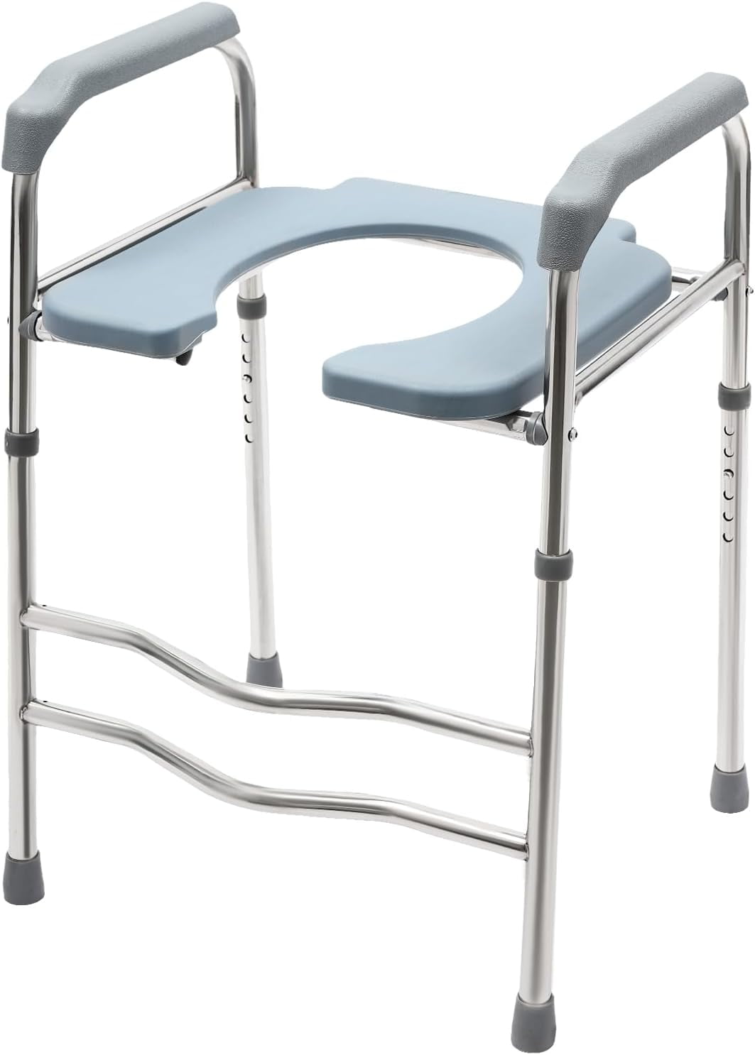 Raised Toilet Seat with Handles, Adjustable Height (25.2-29.13 inches ...