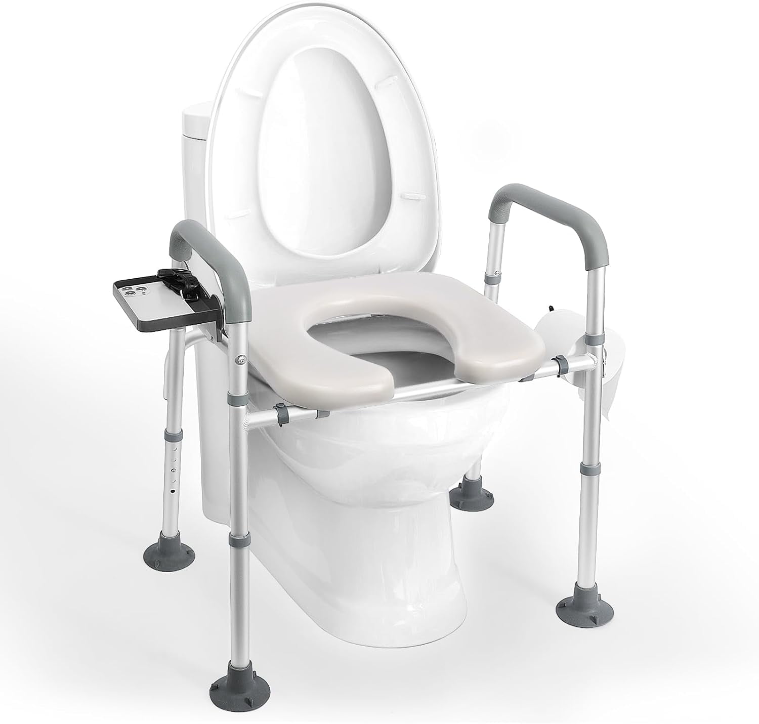 Raised Toilet Seat with Handles - Adjustable Height & Heavy Duty ...