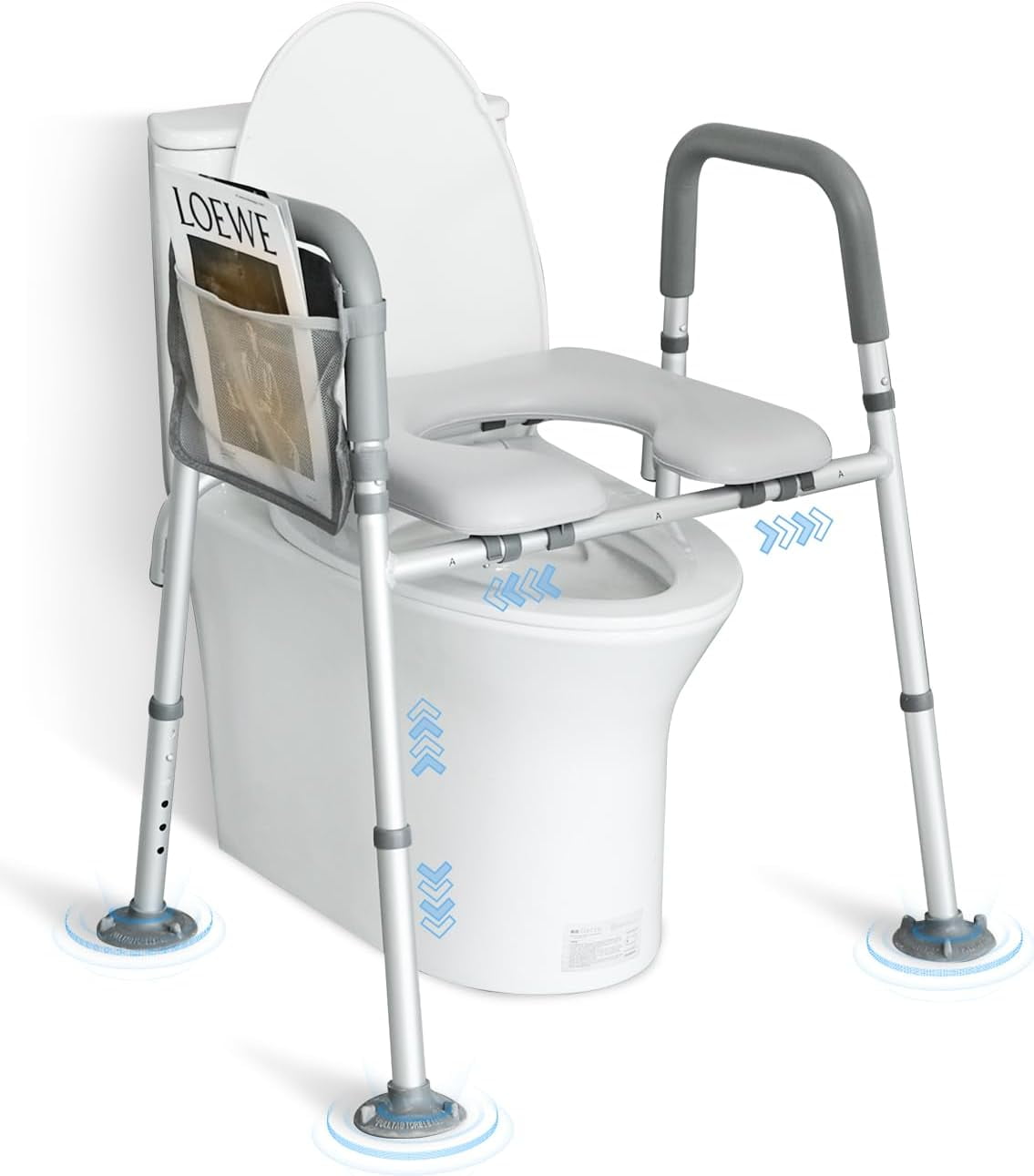 Raised Toilet Seat with Handles FSA Eligible,Upgraded Larger Suction ...