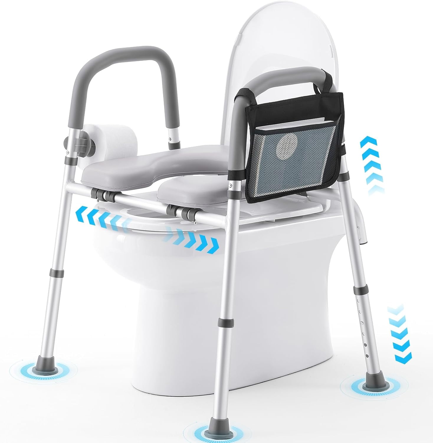 Raised Toilet Seat with Handles, FSA HSA Eligible Adjustable Width and ...