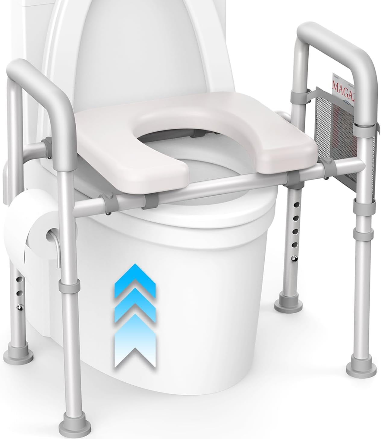 Raised Toilet Seat with Handles - FSA/HSA Eligible Cozy Padded Elevated ...