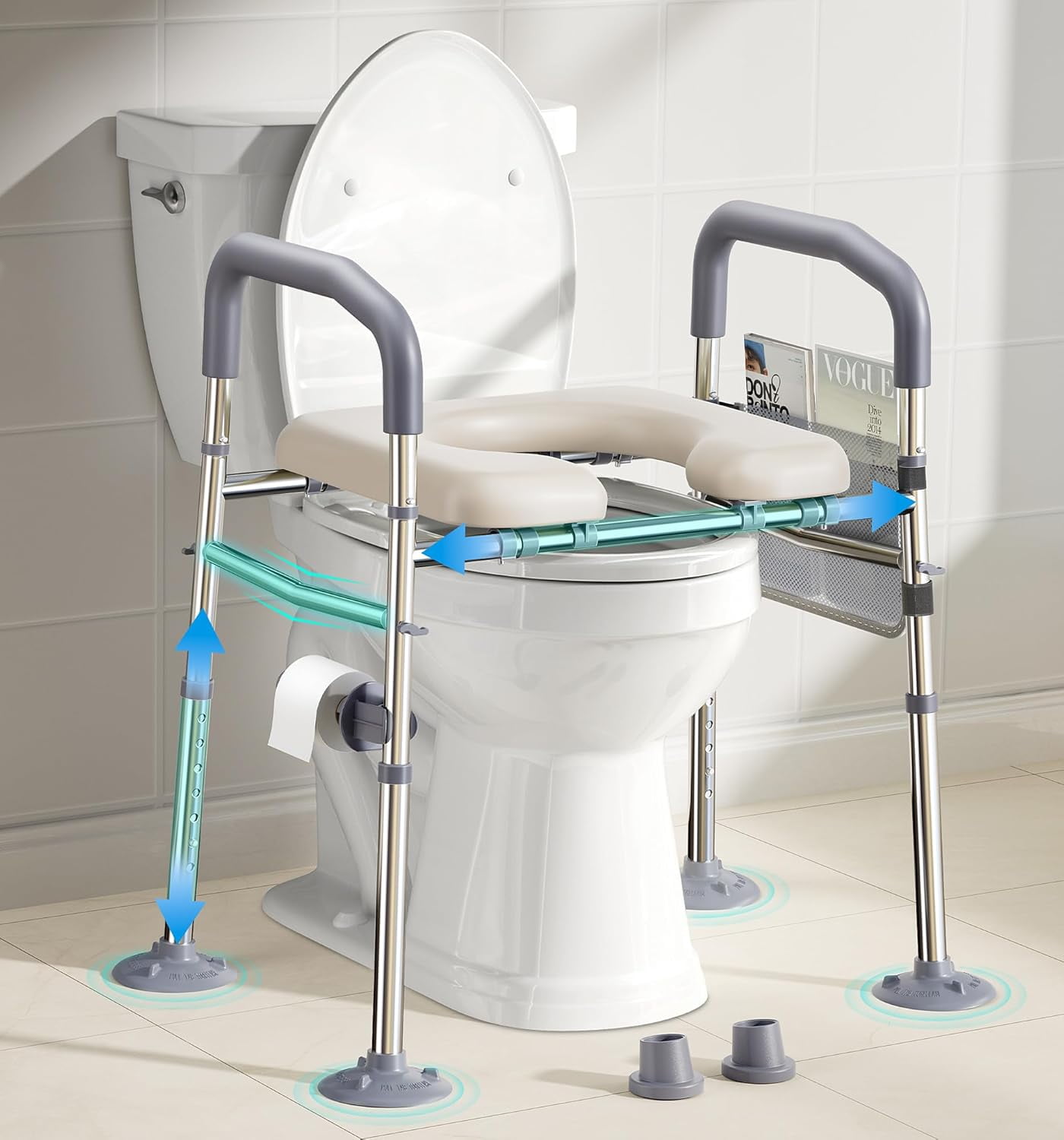 Raised Toilet Seat with Handles, FSA HSA Width & Height Adjustable ...