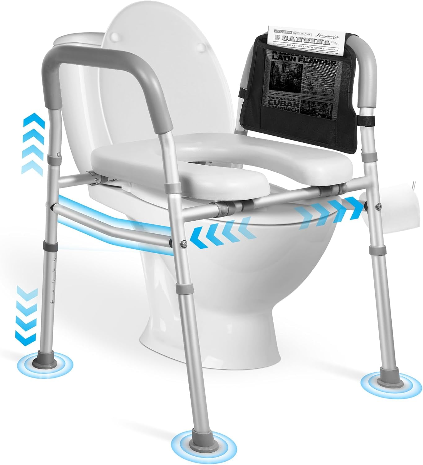 Raised Toilet Seat with Handles, Height and Width Adjustable FSA/HSA ...