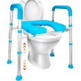 Raised Toilet Seat with Handles, Toilet Seat Risers for Seniors, 300Lbs ...