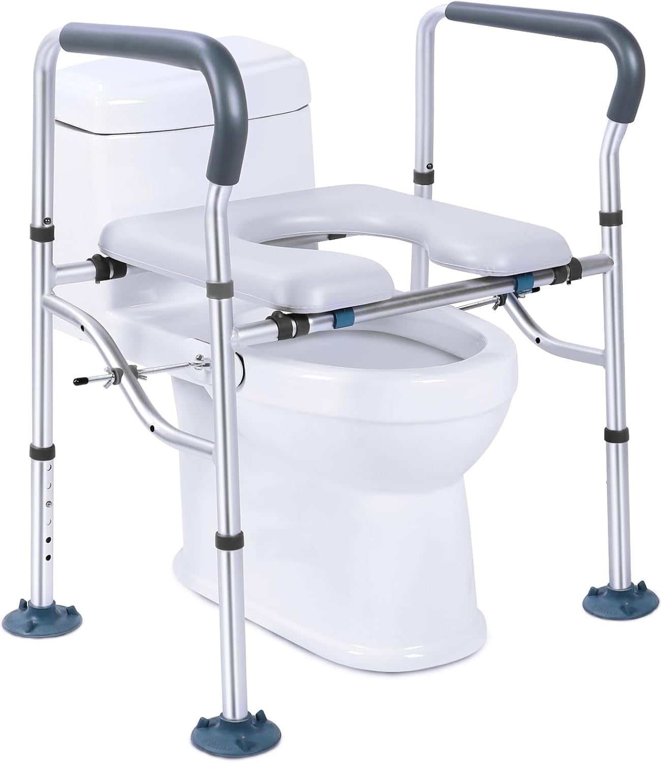 Raised Toilet Seat with Handles, Toilet Seat Risers for Seniors,5-Level ...