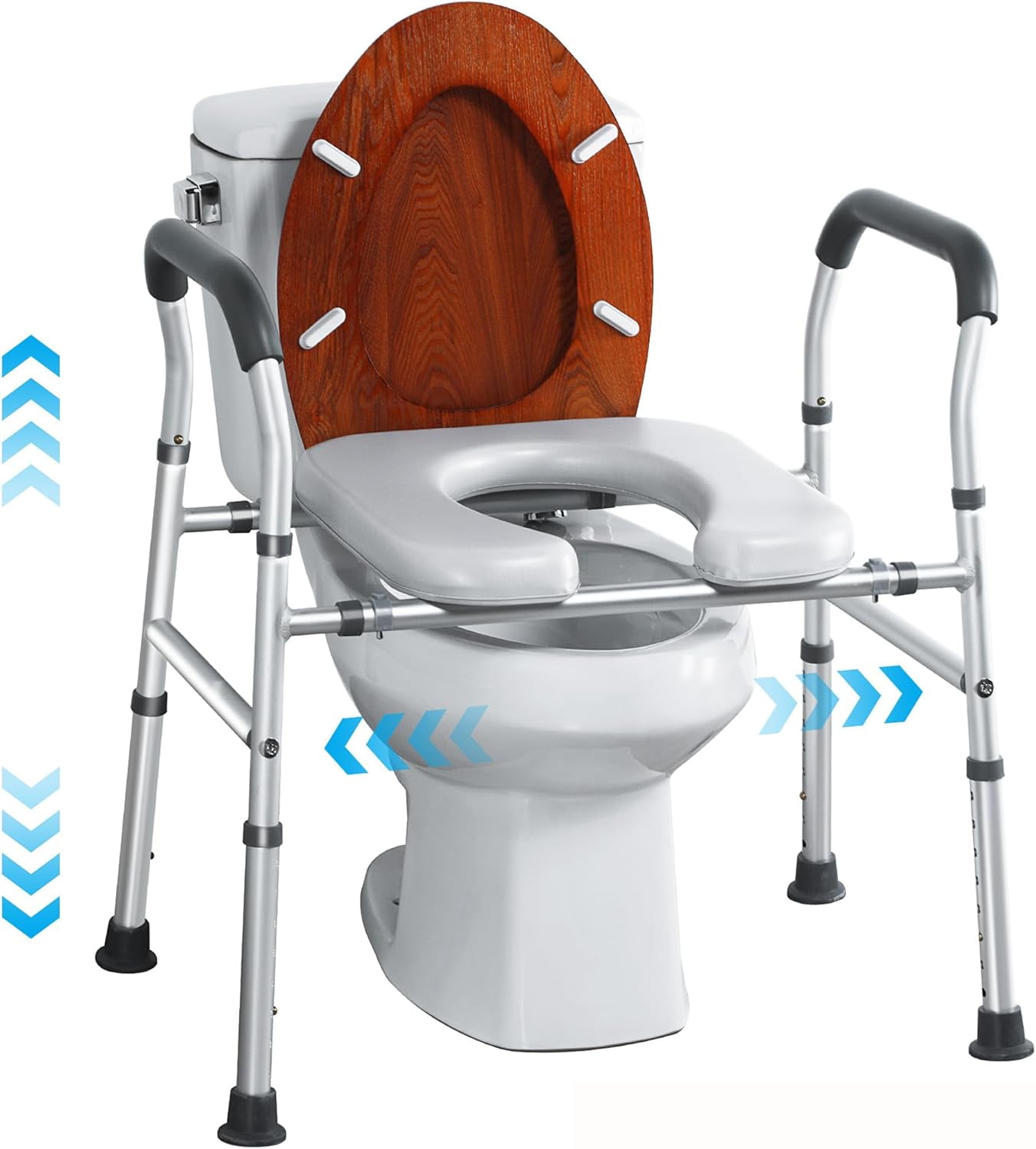 Toilet Seat Riser for Seniors with Height and Width Adjustable, up to ...