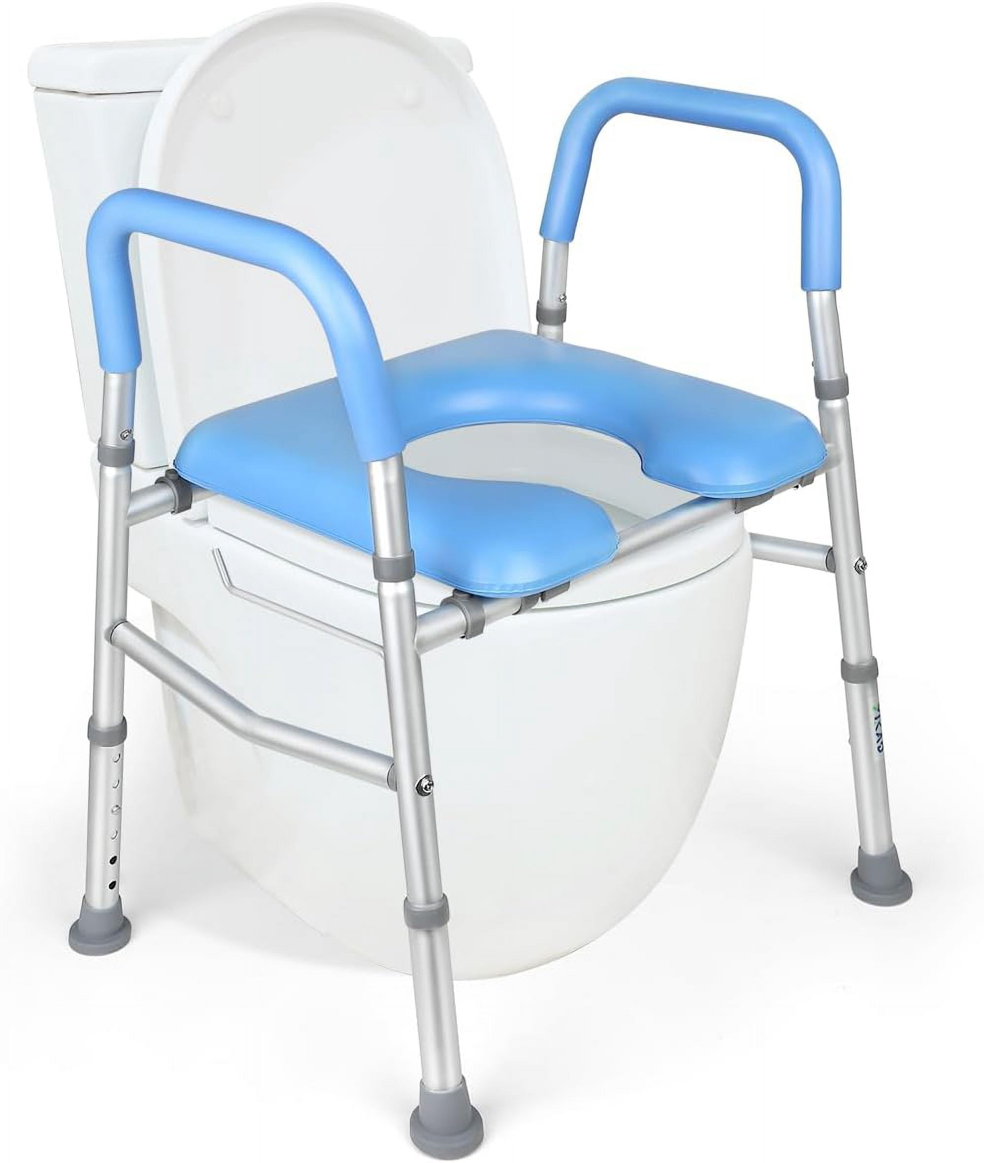 Raised Toilet Seat Riser with Handles, Adjustable Height Toilet Safety ...