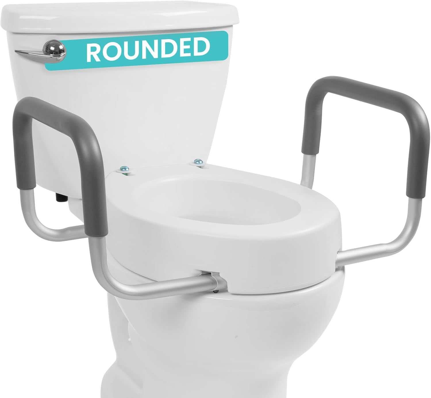 Raised Toilet Seat Riser for Seniors (with Handles) - Handicap Rail ...