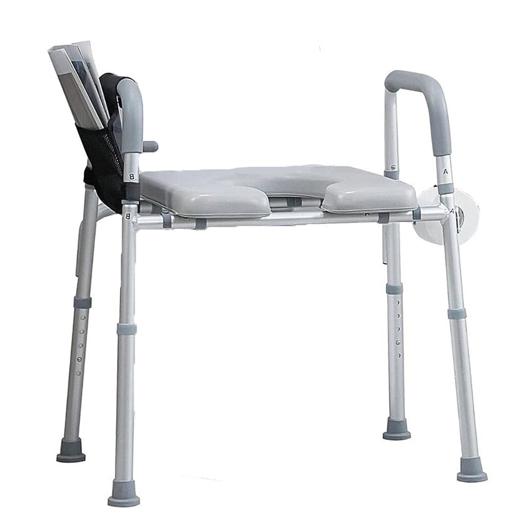 Raised Toilet Seat With Armrests Padded Seat, Adjustable Height Toilet ...