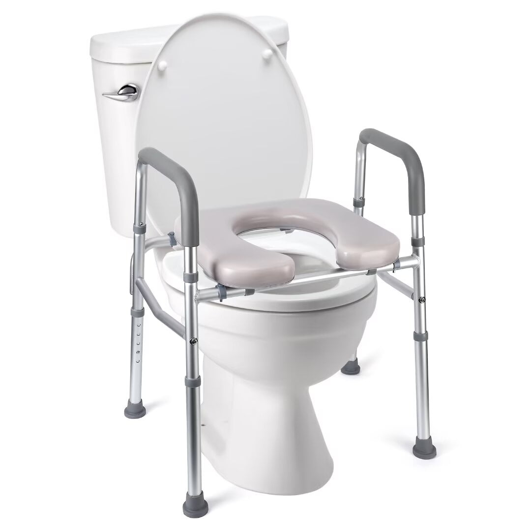 Raised Toilet Seat with handles-350lbs Heavy Duty Commode Chair ...