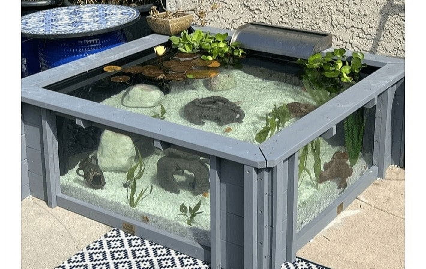 Lotus Clear View 172 Gallon Garden Aquarium Fish Tank with Large ...