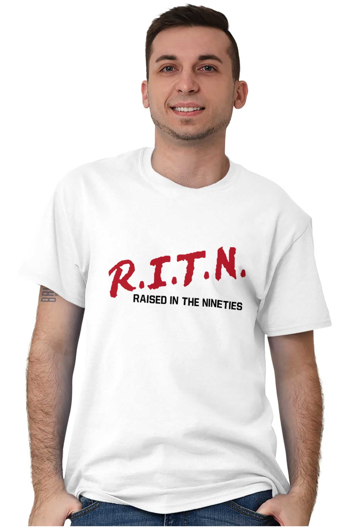 Raised in 90s Throwback Nostalgia Men's Graphic T Shirt Tees Brisco ...