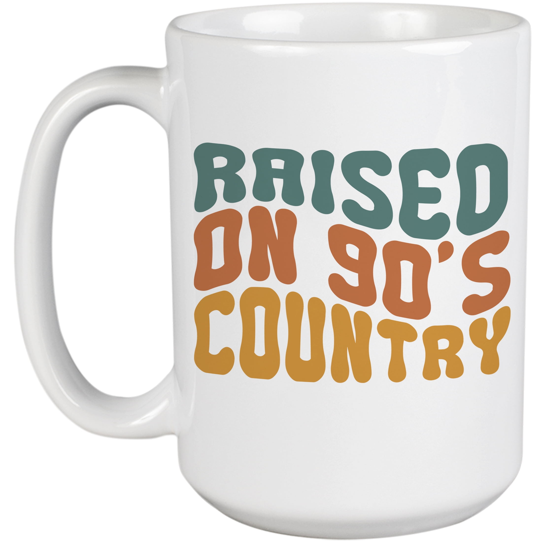 Raised on 90's Country, Music Lover, Groovy Retro Wavy Text Merch Gift ...