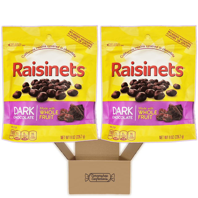 Raisinets Dark Chocolate Covered Raisin Snack 2 Bag Bundle Pack - 2 ...