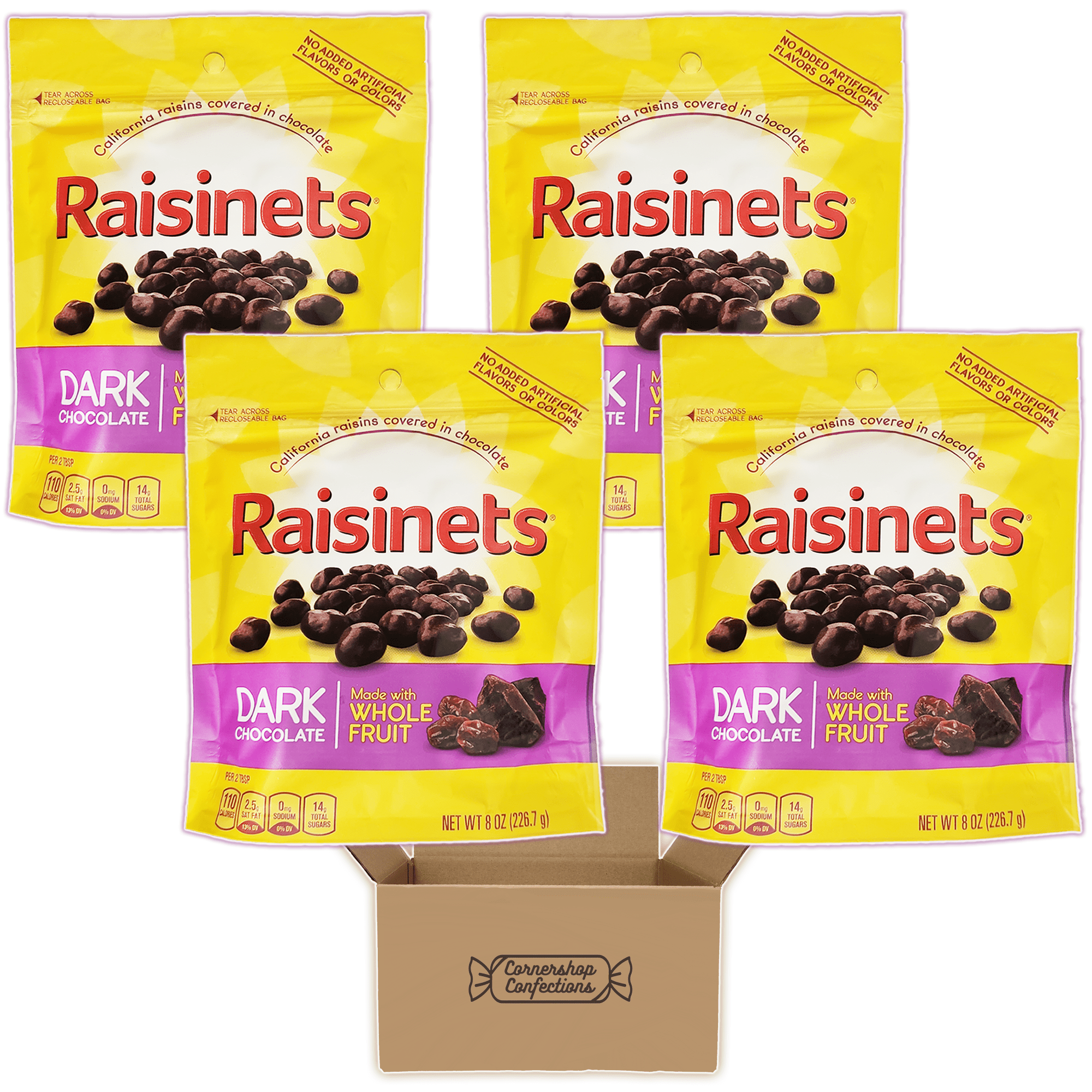 Raisinets Dark Chocolate Covered Raisin Snack 4 Bag Bulk Pack - 4 ...