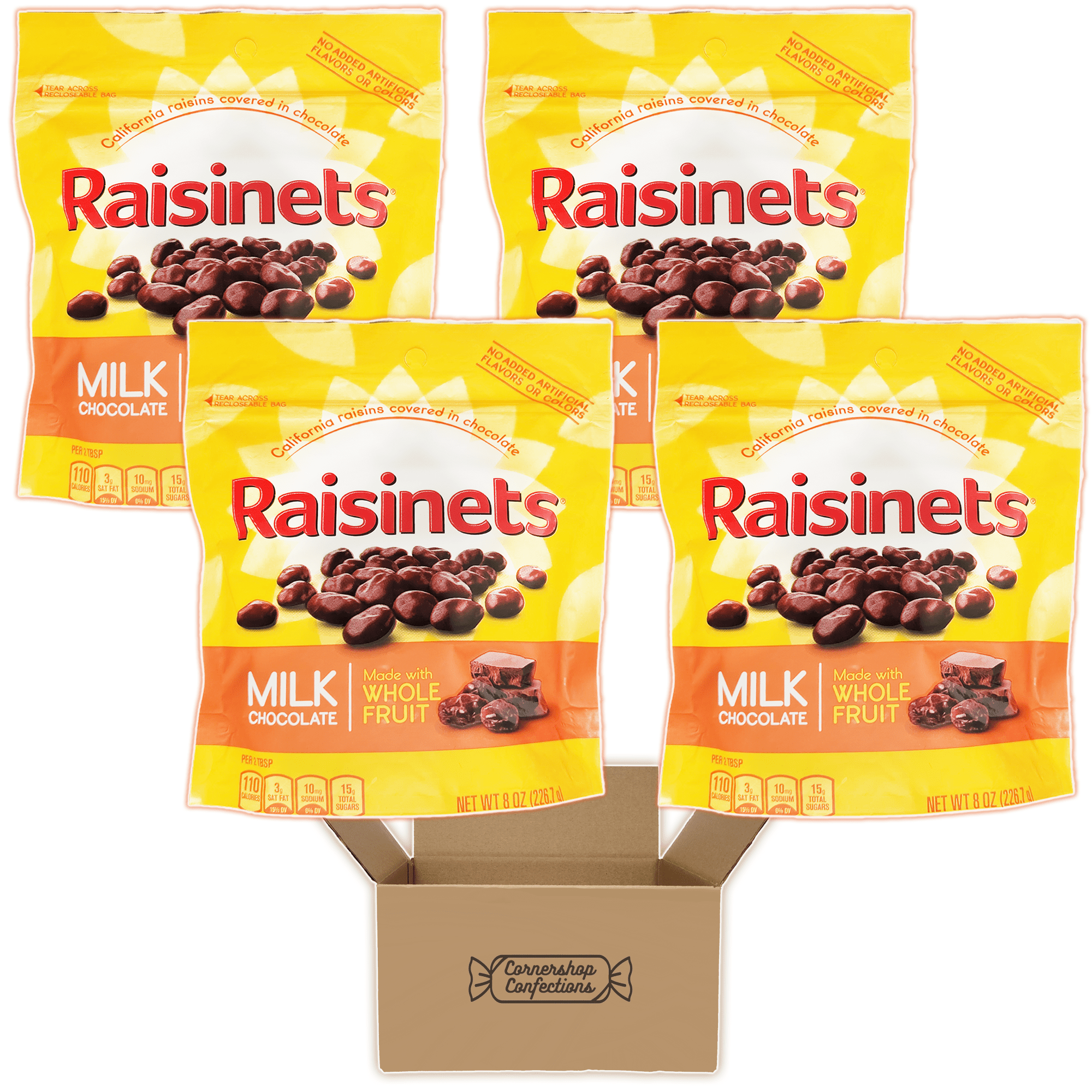 Raisinets Milk Chocolate Covered Raisin Snack 4 Bag Bulk Pack - 4 ...