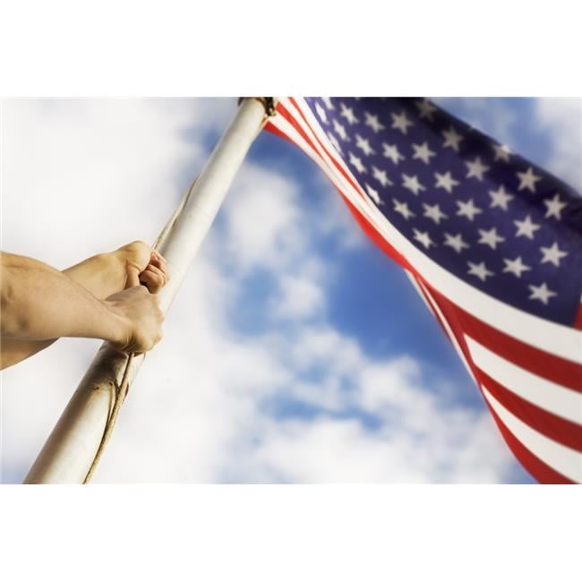 Raising An American Flag Poster Print by Chris & Kate Knorr - 36 x 24 ...