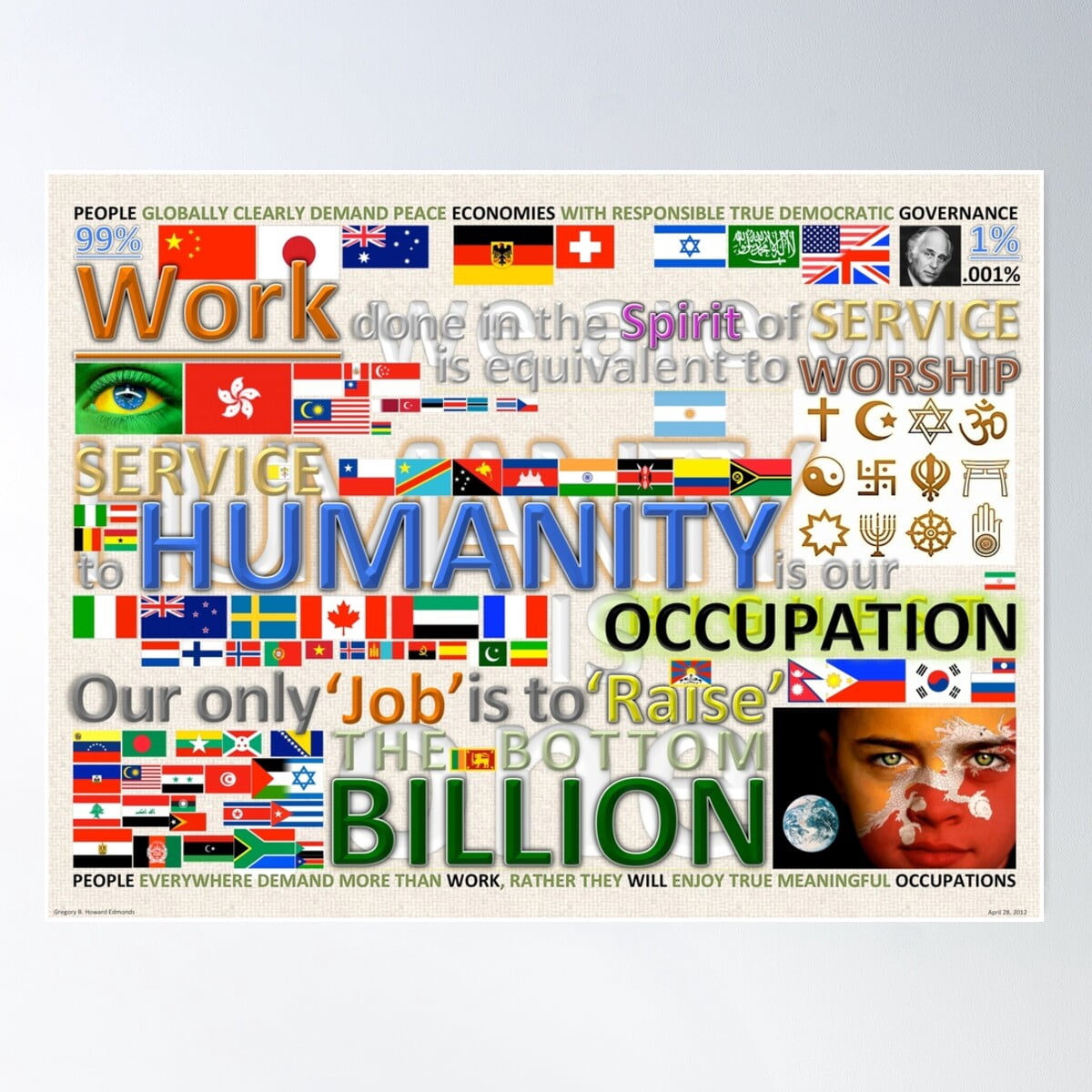 Raising The Bottom Billion Poster Wall Art, Modern Wall Decor For ...