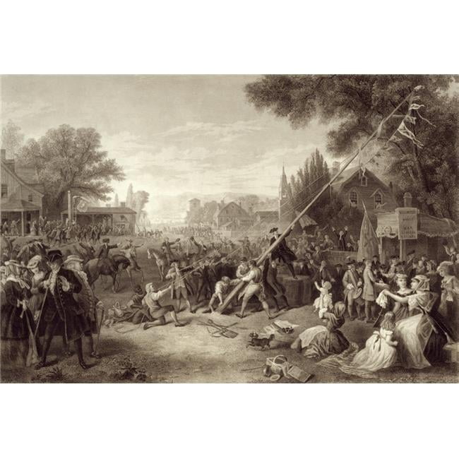 Raising The Liberty Pole 1776. An Engraving Of 1875 By John C. Mcrae ...