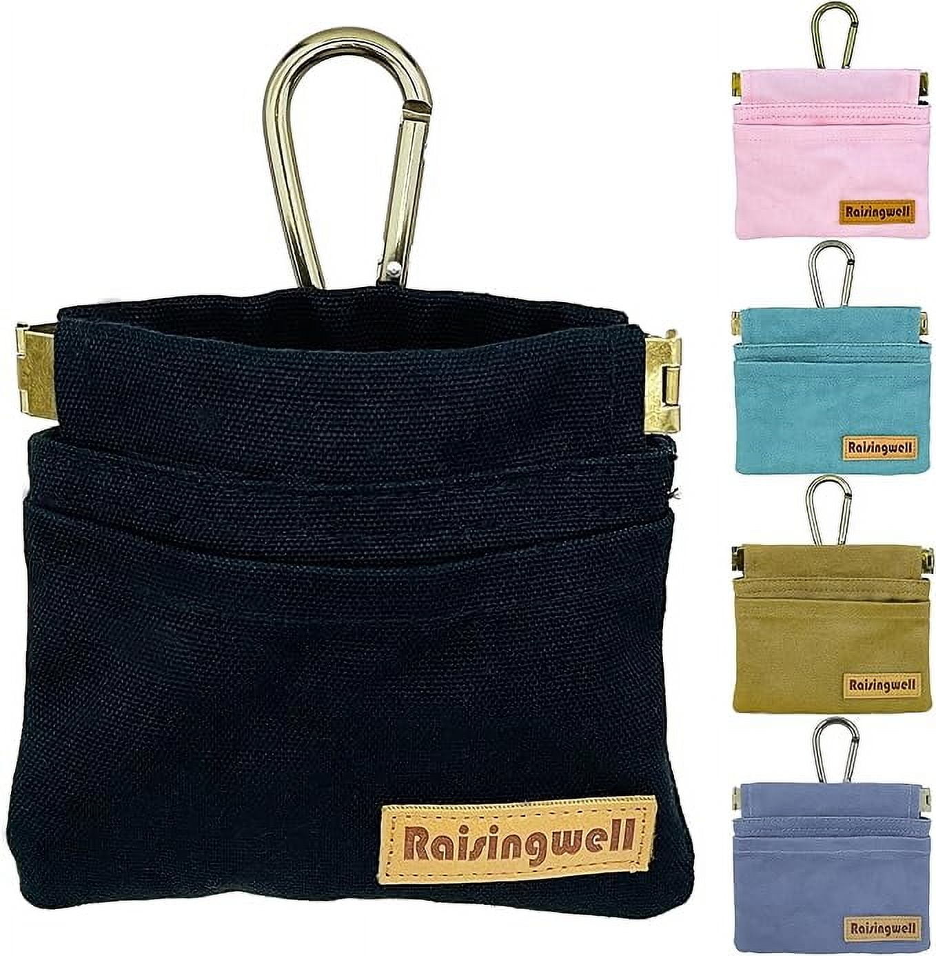 Raisingwell Dog Treat Pouch, Black Pocket Sized Pet Training Pouch ...