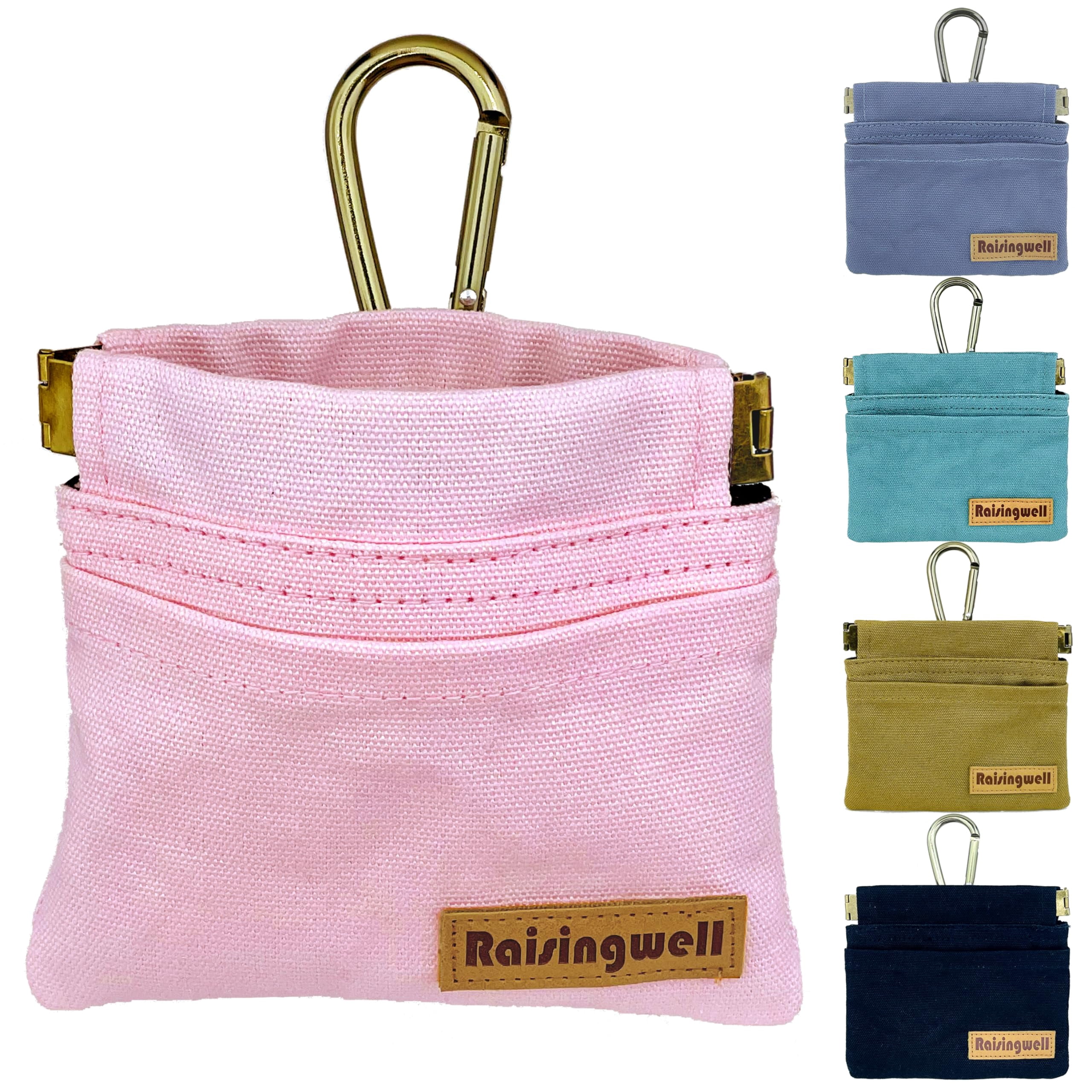 Raisingwell Dog Treat Pouch, Pink Pocket Sized Pet Training Pouch ...
