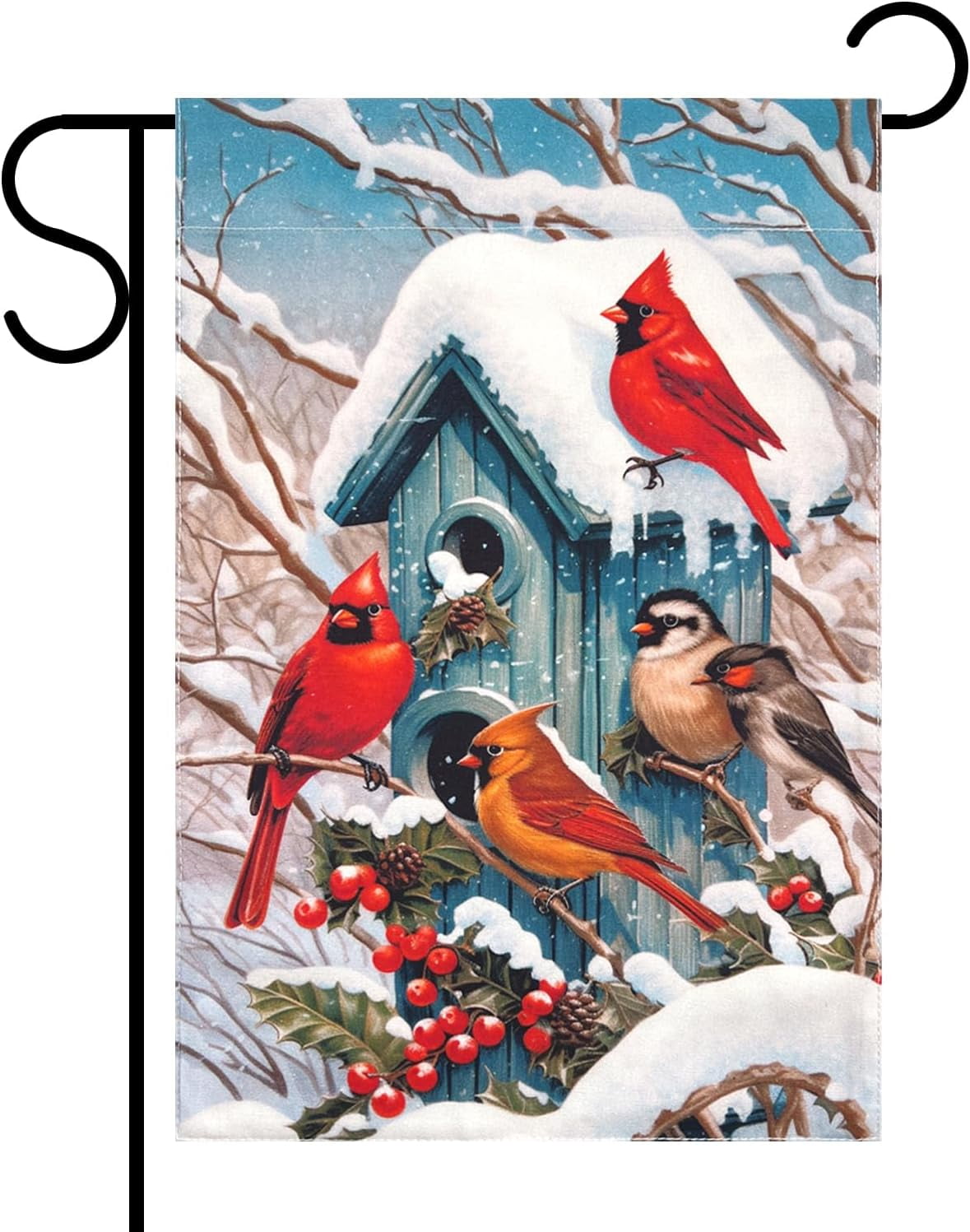 Raisingwell Winter Cardinal Garden Flag 12 x 18 Winter Garden Flags ...