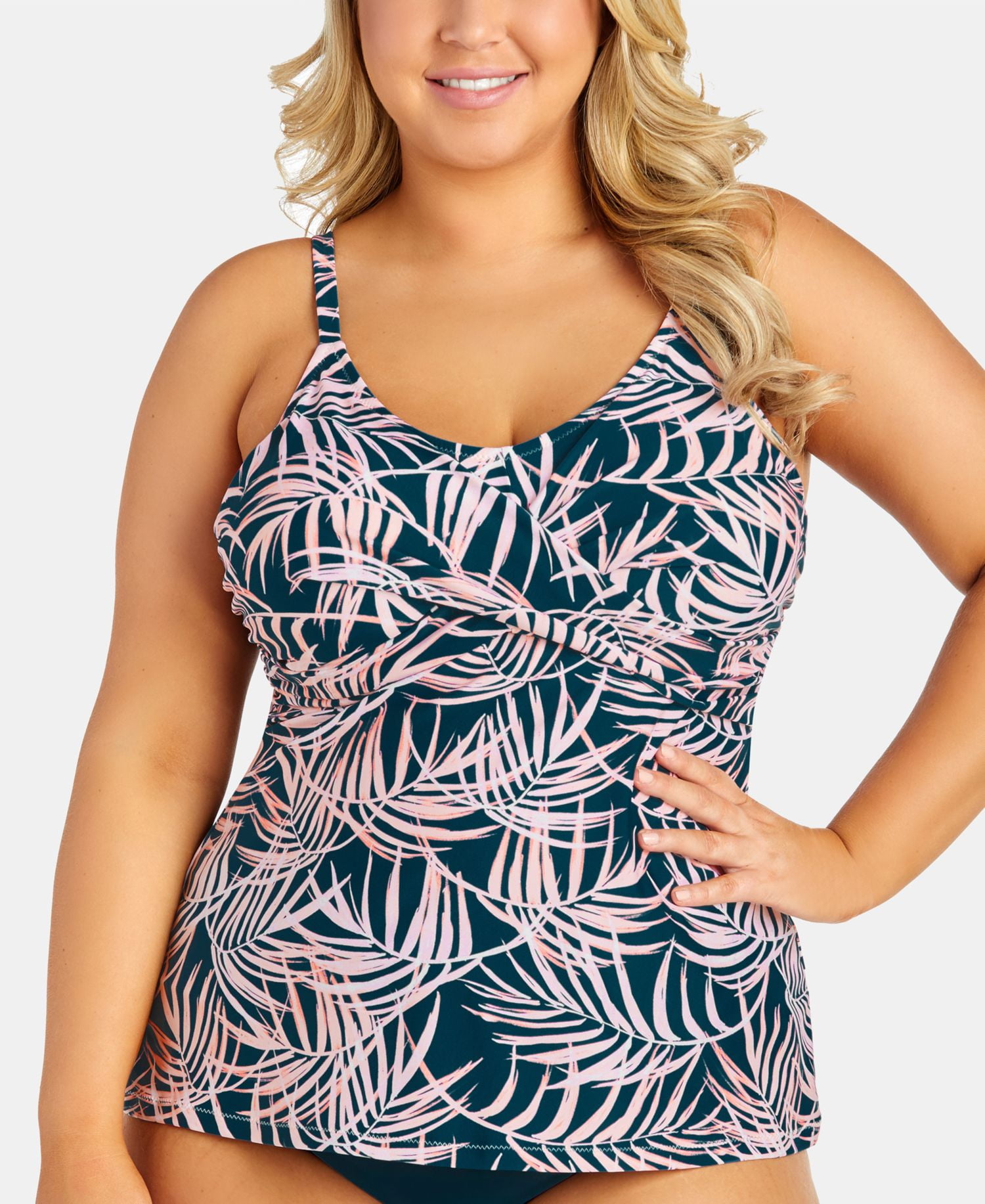 Raisins Curve Juniors Trendy Plus Size Printed Underwire Tankini Top ...