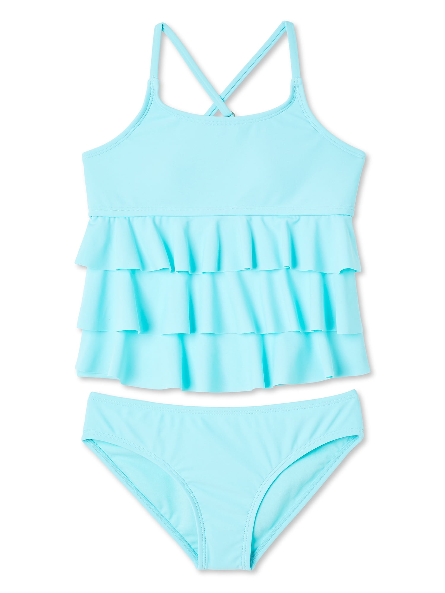 Raisins Girls Shae Ruffle Tier Tankini & Bottom, 2-Piece Set, Sizes 7 ...
