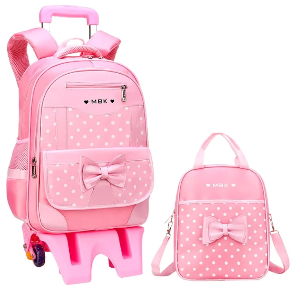 Raistyw Rolling School Bags for Girls, Wheeled Trolley School Backpack ...