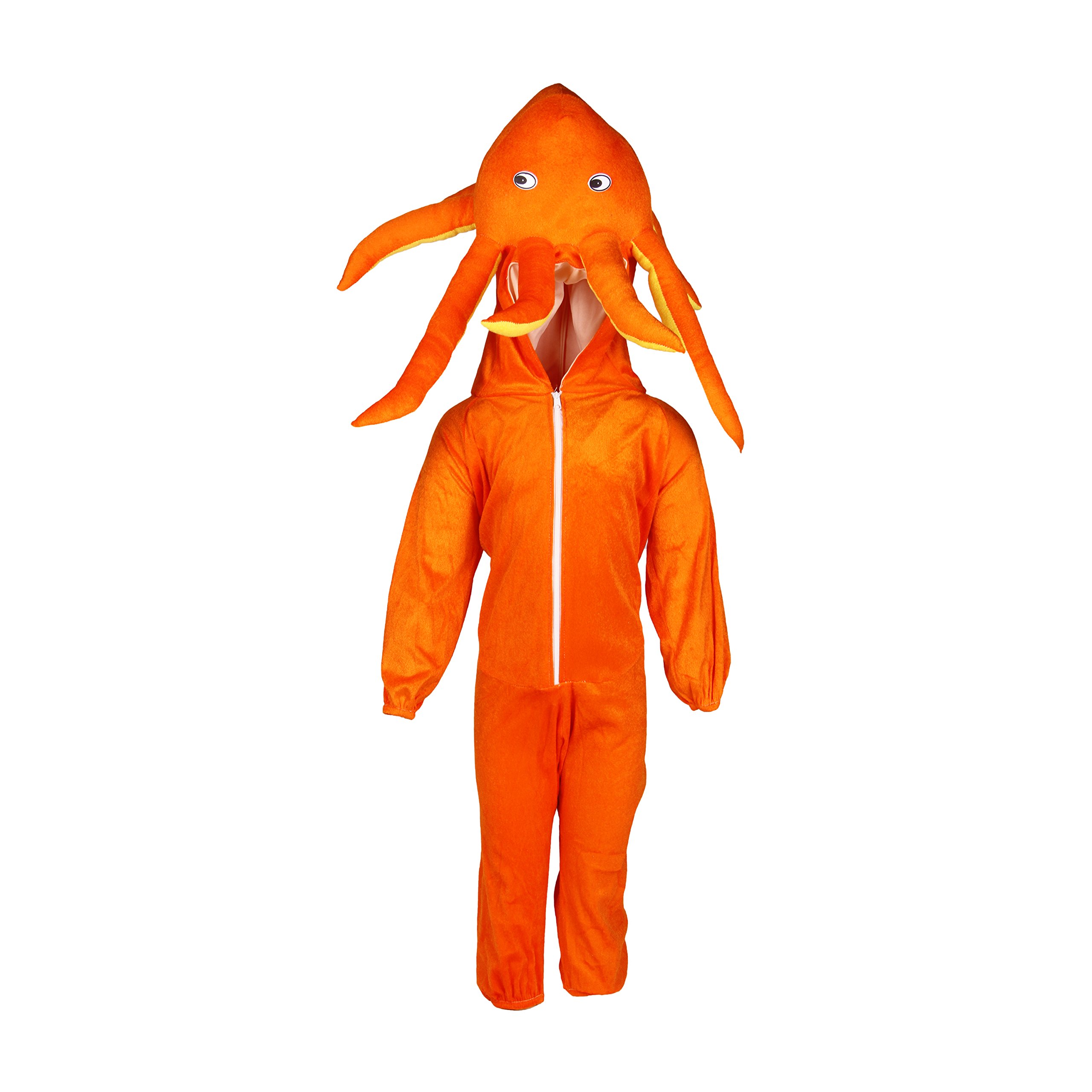 Raj Costume Polyester Kids Orange Octopus Water Animal Costume & Fancy ...