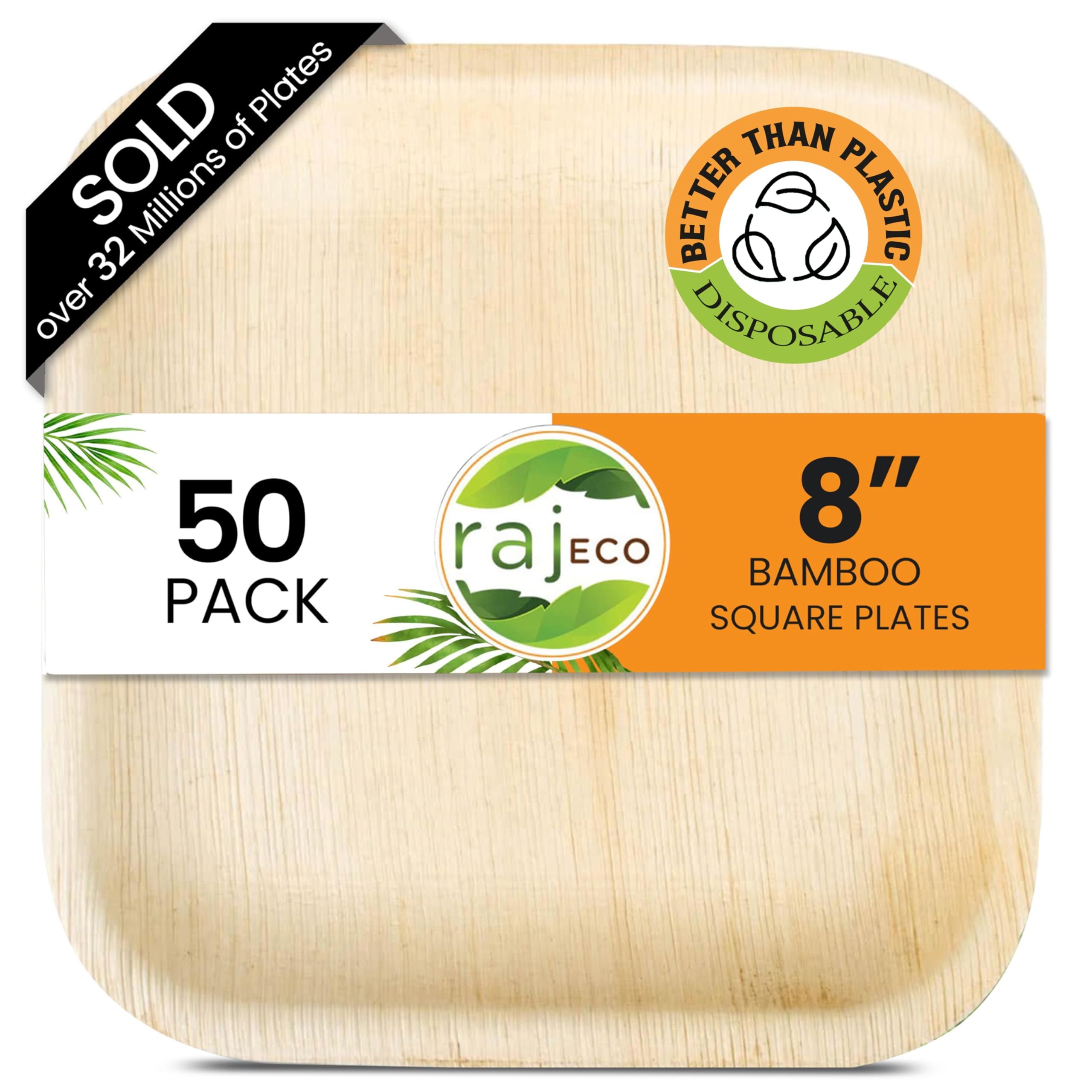 Raj Eco Compostable Palm Leaf Plates AFN1Like Bamboo Plates Disposable ...