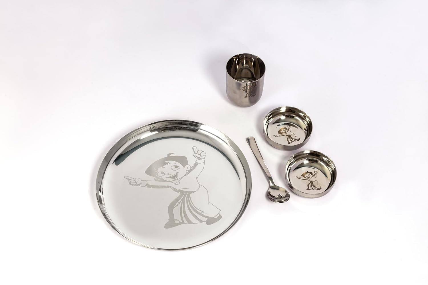 Raj Enterprises LunchDinner Set Stainless Steel Set of 5 Pieces Plate ...