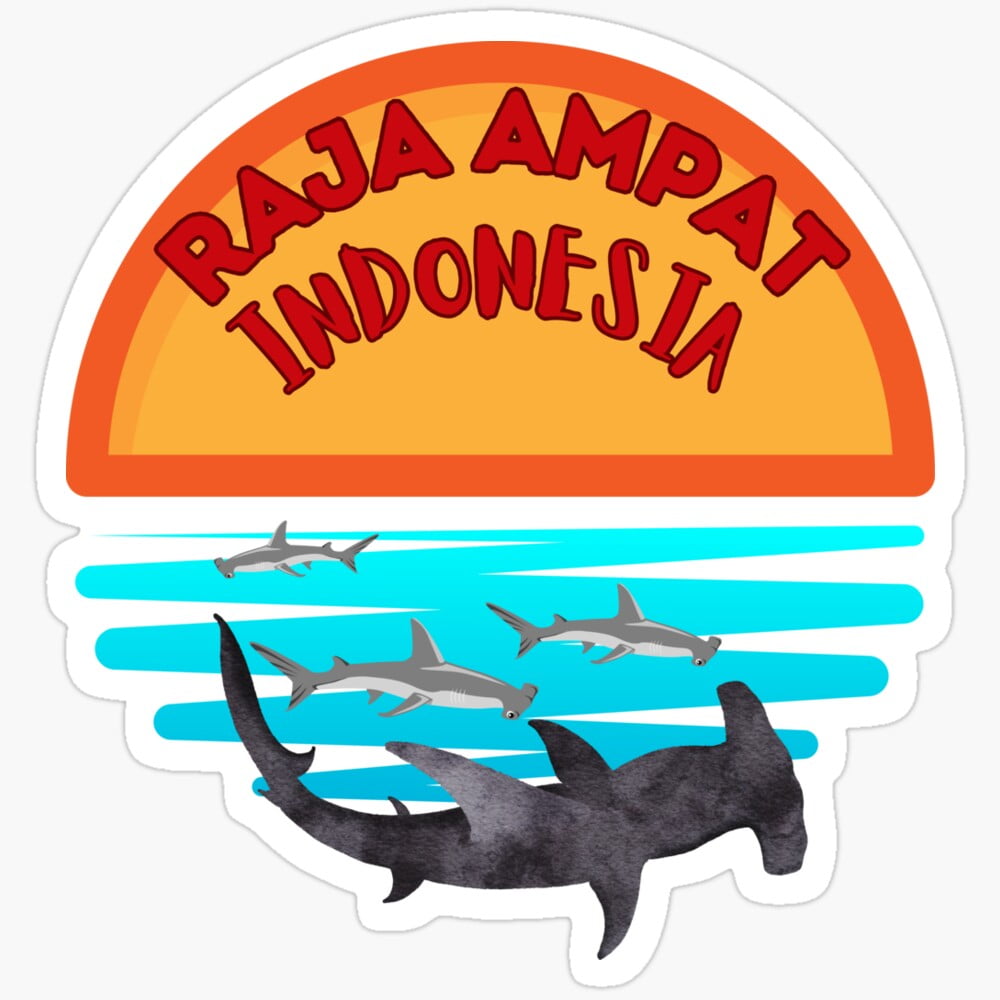 Raja Ampat - Hammerhead Shark Diving In Indonesia Sticker Phone Decal ...