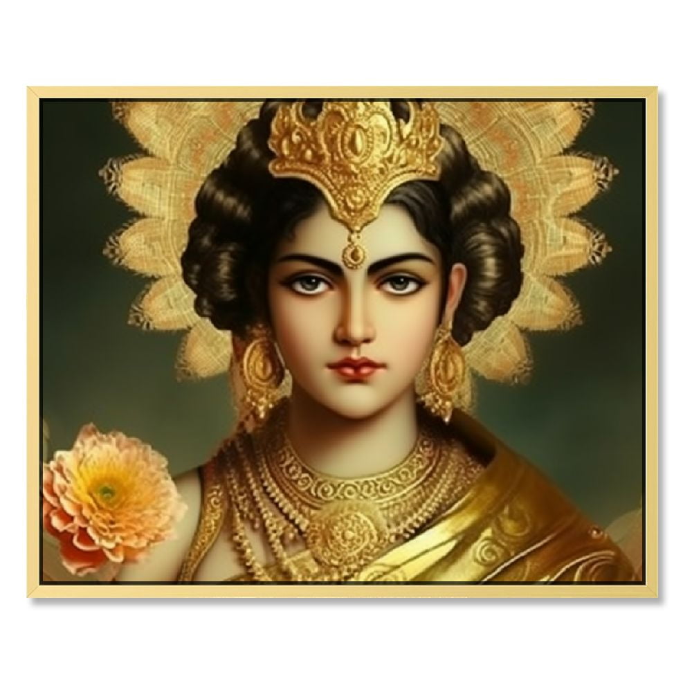 Raja Ravi Varma Indira Devi Indian Portrait Poster, Vintage Canvas Art ...