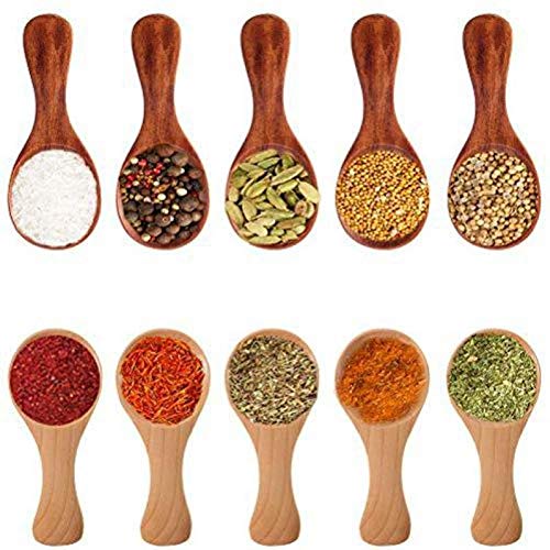 Raja handicraft Wooden Small Sisam neem Masala Spoon 4 inch Set of 10 ...