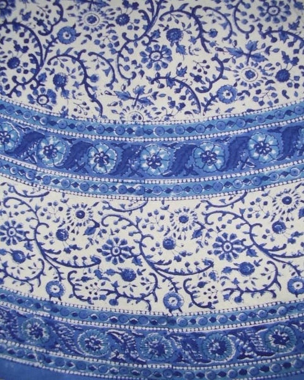 Rajasthan 72" Round Cotton Tablecloth, Washable and Colorful Block ...