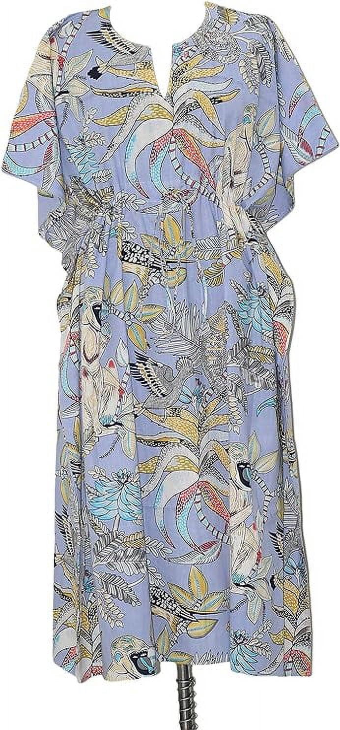 Rajbhoomi Indian Cotton Long Floral Printed Kaftan Dress Printed Women ...